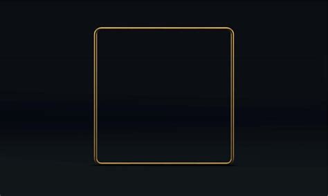 Golden Frame Symmetric Squared Construction 3d Decor Element For Presentation Realistic 46416584