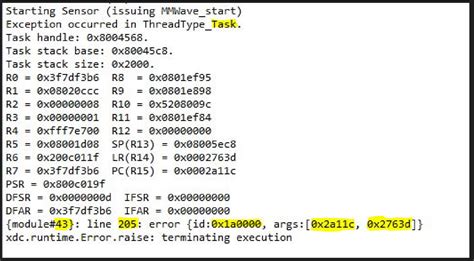 iwr6843aop can i interpret what happened to our s w using error