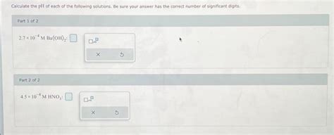 Solved Calculate The PH Of Each Of The Following Solutions Chegg Com