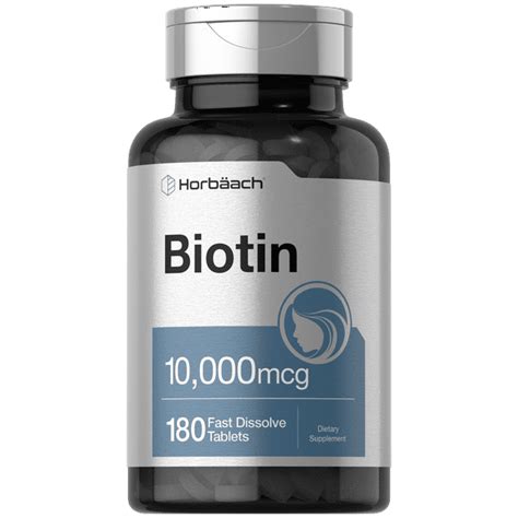 Biotin 10000mcg 180 Vegetarian Fast Dissolve Tablets By Horbaach