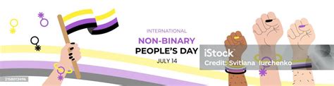 Nonbinary Peoples Day Banner Card Poster Template With Pride Flag