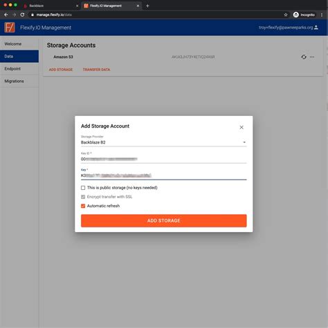 Quickstart Guide For Flexify IO To Transfer Data From Amazon S To B Backblaze Help