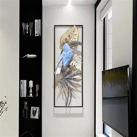 Современный Креативный кованый настенный 3d Цветок Птица Форма Настенная роспись украшение для