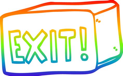 regenboog gradiënt lijntekening cartoon exit teken 10023383 Download Free Vectors Vector