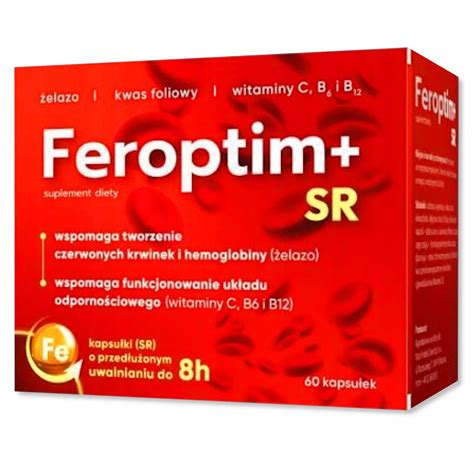 Feroptim Sr 60 Kapsułek O Przedłużonym Uwalnianiu Żelazo Vit C Apteka 5906670944178 • Cena