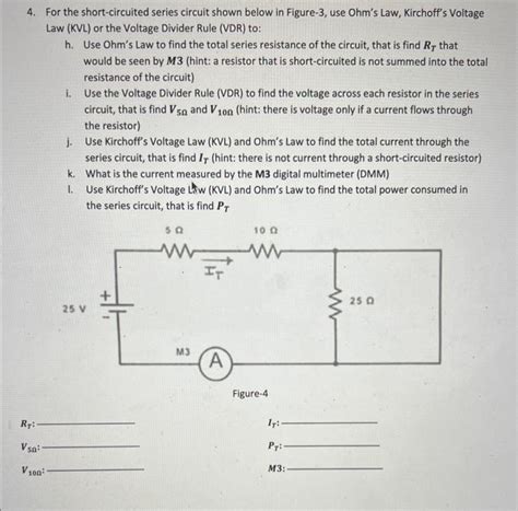 Solved 4 For The Short Circuited Series Circuit Shown Below