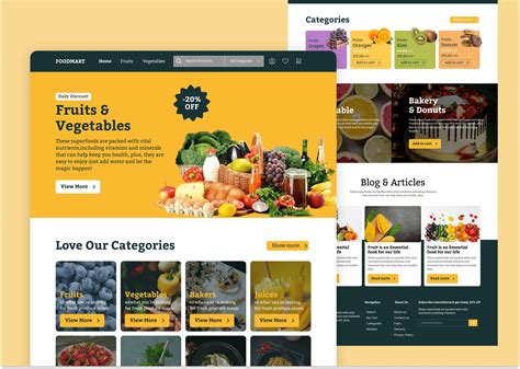 fruits and vegetables landing page behance