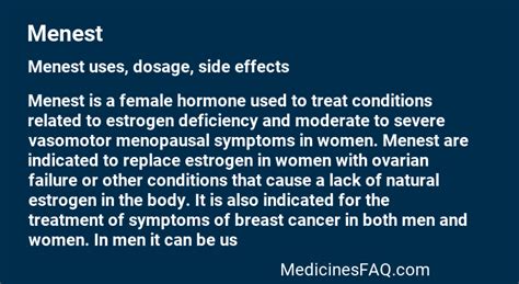 Menest Uses Dosage Side Effects Food Interaction And Faq