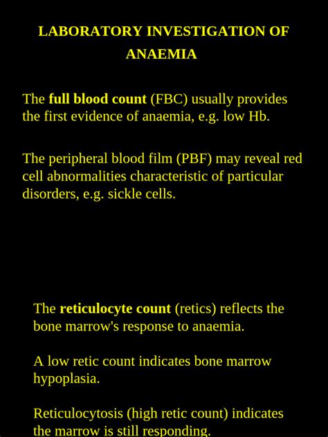 Anemia Lab Investigation Anemia Pdf Anemia Iron