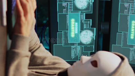 Masked Person Hacking Computer Network At Night Stock Video Video Of Attack Hacking 262136913
