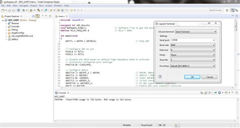 CCS MSP430FR2355 Read Data Through ADC And Display On CCS Serial Terminal Through UART MSP