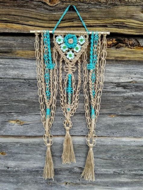 Настінне панно макраме панно з квітами — ціна 650 грн у каталозі Панно Купити товари для дому та