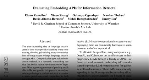 paper page evaluating embedding apis for information retrieval