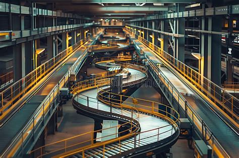 Automated Conveyor System Warehouse Logistics Modern Factory Industrial Design Efficient