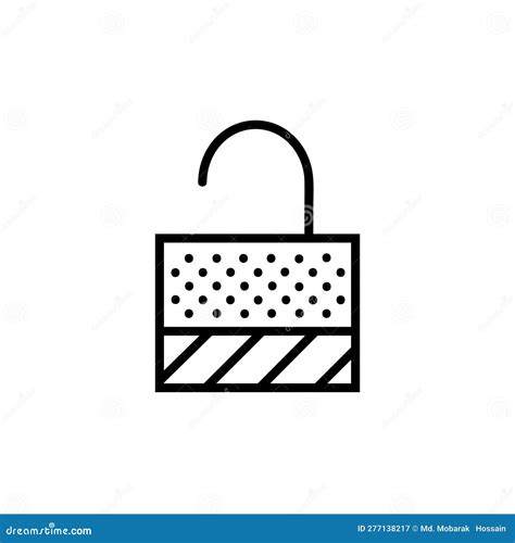 Lock Vector Icon Outline Style Isolated On White Background Stock Vector Illustration Of