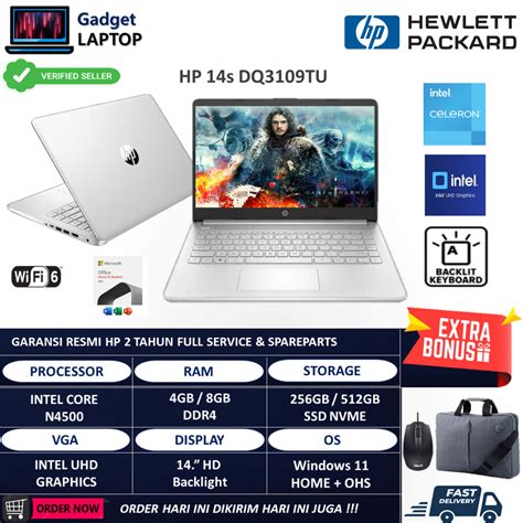 Jual Laptop Hp S Dq Tu Intel N Ram Gb Gb Ssd Hd Backlir Windows Home Ohs