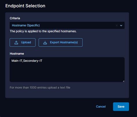 Specifying Selection Criterion Zscaler