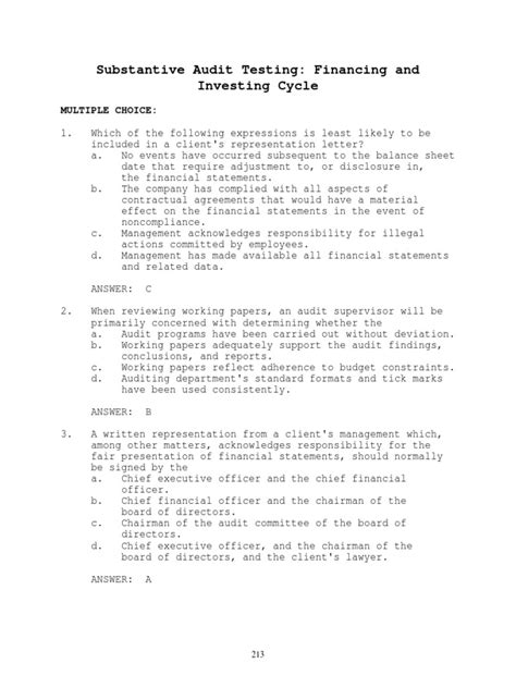 Ch13 Substantive Audit Testing Financing And Investing Cycle Pdf Audit Debits And Credits