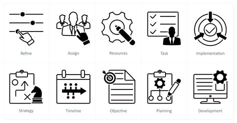 A Set Of 10 Action Plan Icons As Refine Assign Resources 48048370