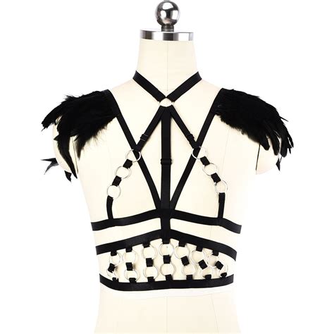 Chubby Sexiest Bra Submissive Bdsm Harness Lingerie Feather Bra Le