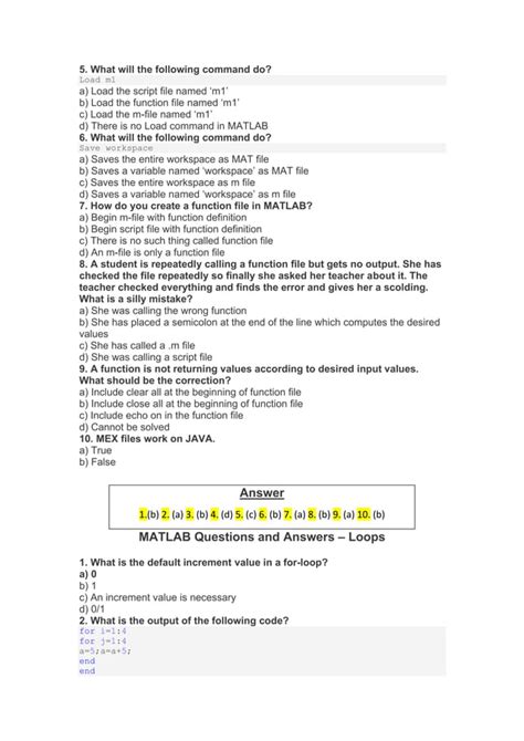 matlab questions and answers pdf