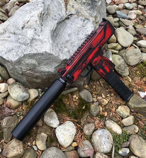 Two Tone Distressed Mac 10 Machine Pistol Coated In H 146 Graphite