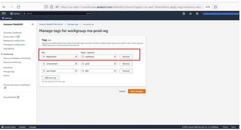 Manage Your Data Warehouse Cost Allocations With Amazon Redshift Serverless Tagging AWS Big