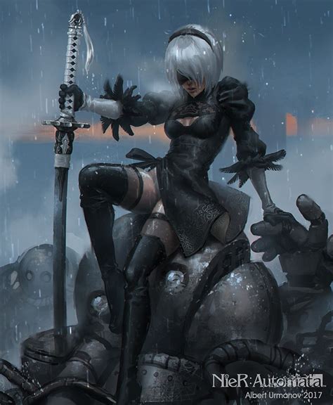 Nier Automata 2b Fan Art Albert Urmanov Nier Automata A2