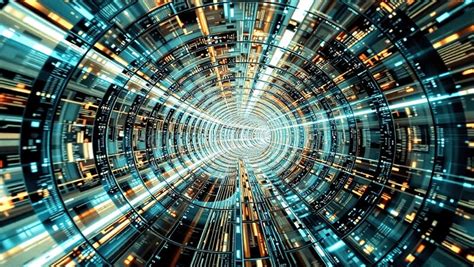 Abstract Time Tunnel Fractal Design A Computergenerated Visual Journey Through Dimensions Stock