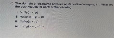 solved f ﻿the domain of discourse consists of all positive
