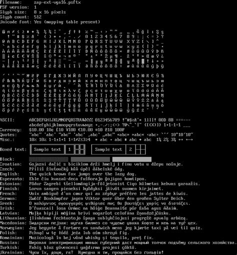Linux Console Fonts The Zap Group Australia
