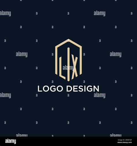 Lx Initial Monogram Logo With Hexagonal Shape Style Real Estate Logo Design Ideas Inspiration