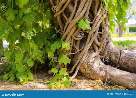 Large Vine Wrapping Around A Tree Trunk Stock Image Image Of Texture Nature 297126387