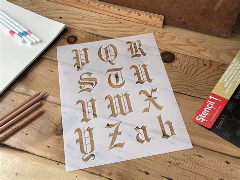 Old English Writing Stencils