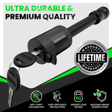 Rhino Usa Trailer Hitch Lock Patented 58 Locking Receiver Pin For Class Iii Iv