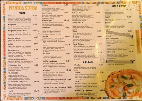 Menu At Štoria Restaurant Koper Pristaniška Ulica 2