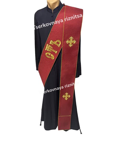 Церковна ризниця Церковний пошив Ризи Вишитий орарь Тканина церковний шовк Ціна 2500 грн