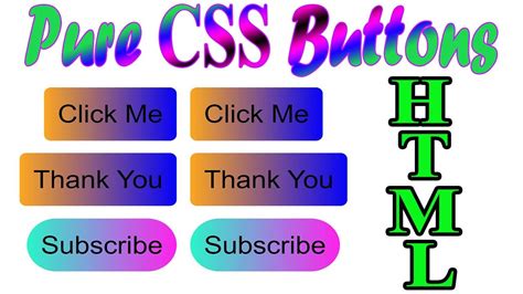 Pure CSS And HTML Buttons Interactive Buttons In YouTube