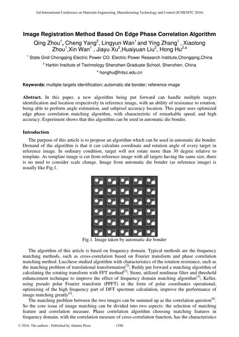 Pdf Image Registration Method Based On Edge Phase Correlation Algorithm