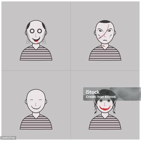 아이콘 판타지 짐승 생물 악당 캐릭터 아바타 프로필 얼굴 사람들 로고 만화 벡터 일러스트 스타일 인간의 의상 벽지 상업 피부 종교 라인아트 갈고리 발톱에 대한 스톡 벡터