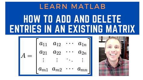 How To Add Or Delete Entries In An Existing Matrix Youtube