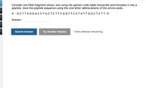 Solved Consider The DNA Fragment Shown And Using The Genetic Chegg