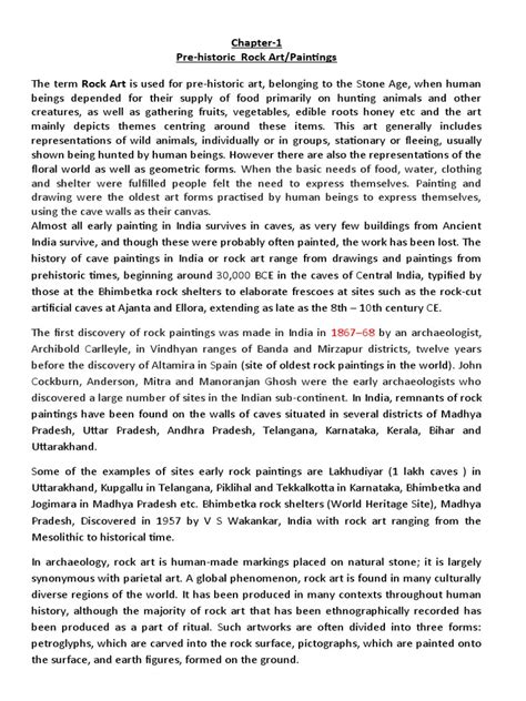 Prehistoric Art Notes Xi Pdf Rock Art