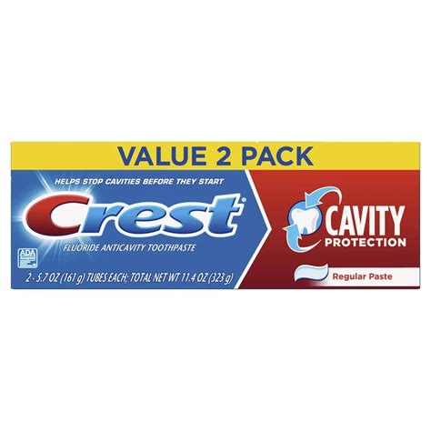 Crest Cavity Protection Toothpaste Regular Paste 5 7 Oz Pack Of 2 2count E11 Walmart