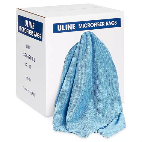 Microfiber Rags In A Box 100box Blue S 25690blu Uline