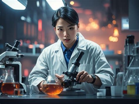 Premium Photo Innovation Unleashed Young Asian Scientist Engage In