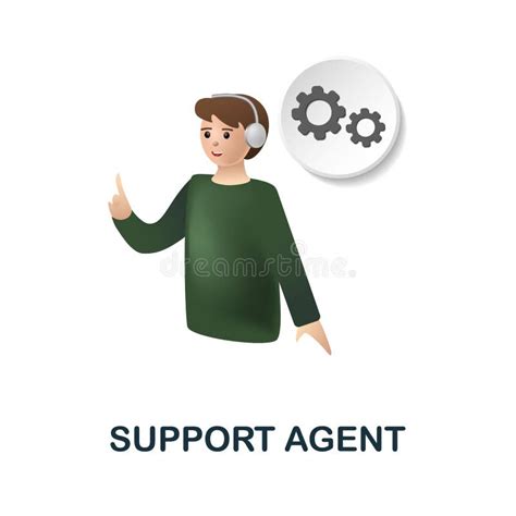 Support Agent Icon 3d Illustration From Project Development Collection Stock Vector