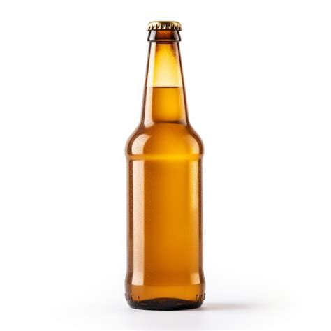 Premium Photo Golden Beer Botle Isolated On White