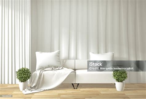 소파와 녹색 식물 방 일본 최소한의 디자인과 현대적인 거실 인테리어 3d 렌더링 0명에 대한 스톡 사진 및 기타 이미지 0명 3차원 형태 가구 Istock