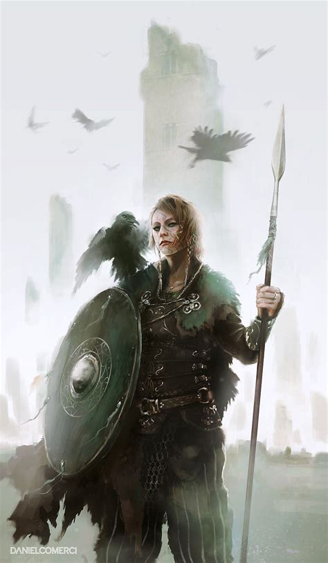 Kalinnen Shield Maiden By Daniel Comerci Character Art Character